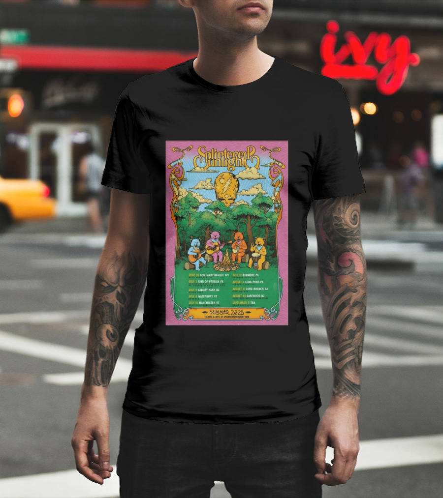 Splintered Sunlight Summer 2026 Tour New Martinsville King Prussia Asbury Waterbury Manchester Ardmore Long Pond Branch Lakewood T-Shirt