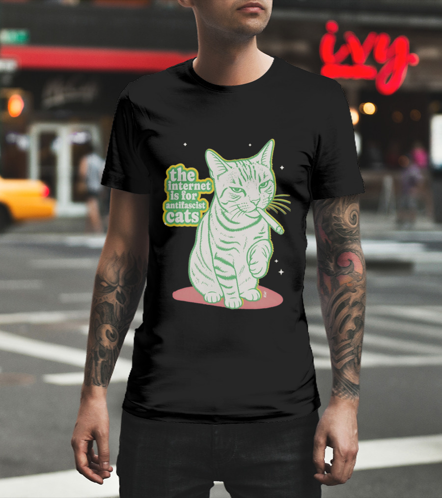 Antifascist Cats Internet Humor Smoky Cat Relaxation T-Shirt