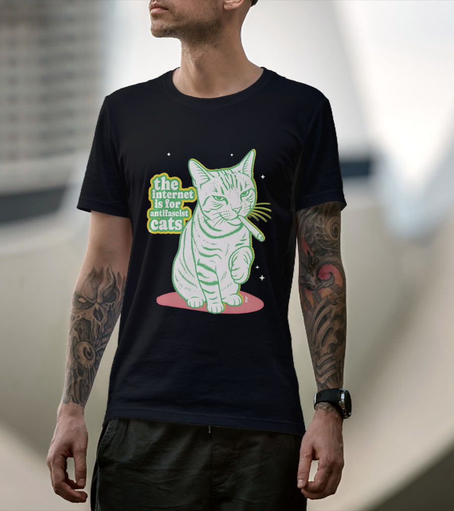 Antifascist Cats Internet Humor Smoky Cat Relaxation T-Shirt