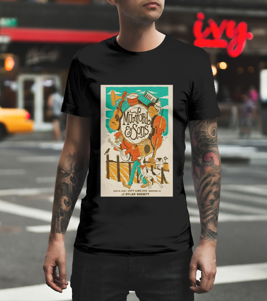 Mumford & Sons Dylan Gossett Jiffy Lube Live June 19 2026 Bristow Virginia T-Shirt