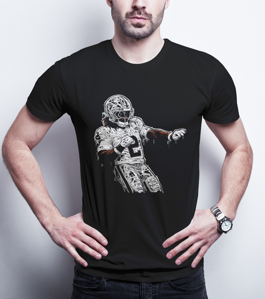 Gardner Minshew Las Vegas Raiders Drip 2 Football Player In Action T-Shirt
