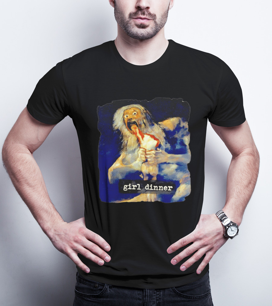 Girl Dinner Goya Painting Dark Academia Spooky Meme Saturn Devouring His Son T-Shirt
