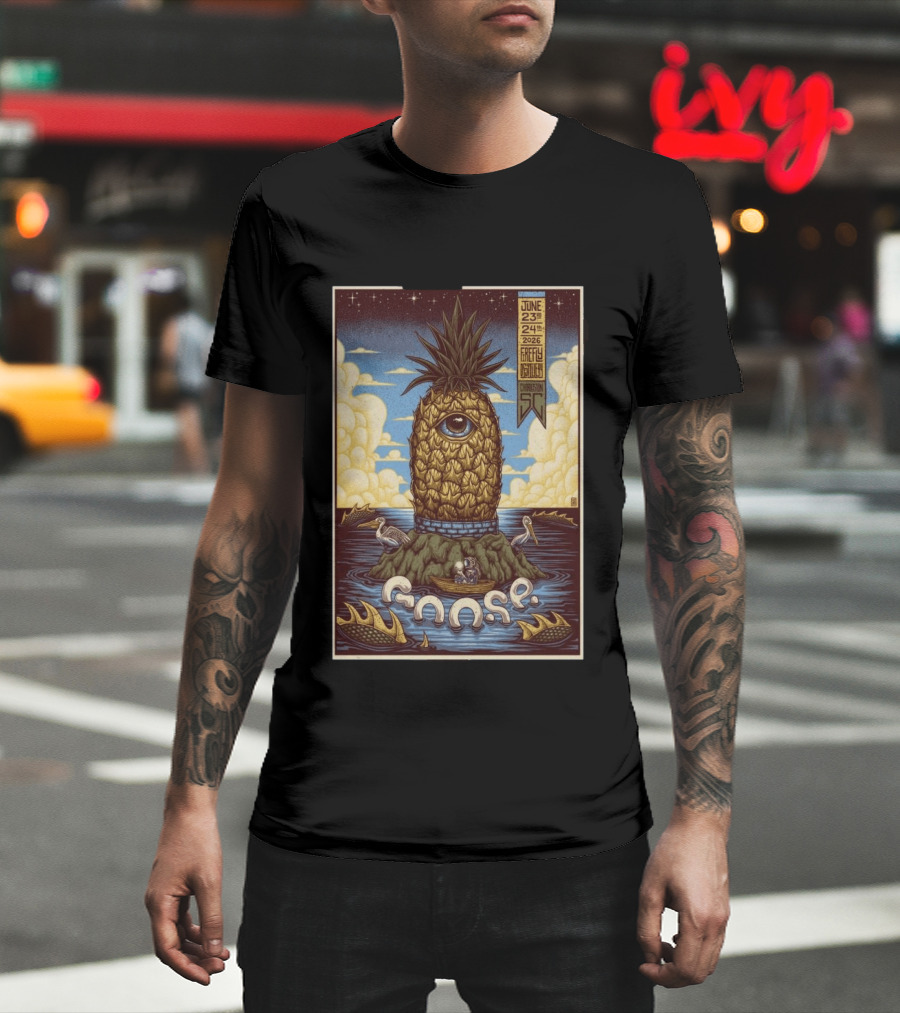 Goose June 23 24 2026 Firefly Distillery North Charleston SC Pineapple Eye Fantasy T-Shirt