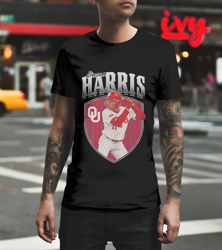Dasan Harris Oklahoma Sooners Baseball OU T-Shirt