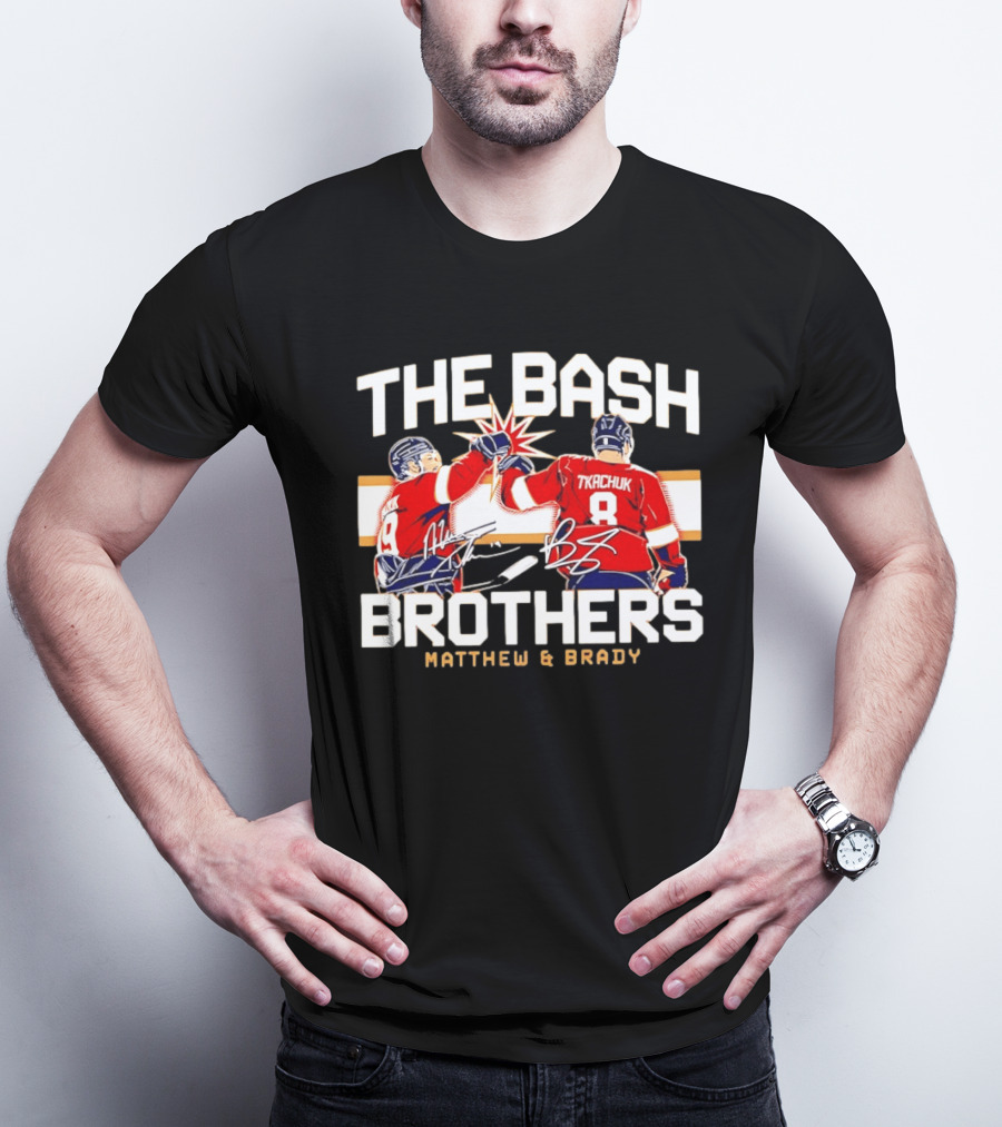 The Bash Brothers Matthew Brady Tkachuk Signatures Panthers T-Shirt
