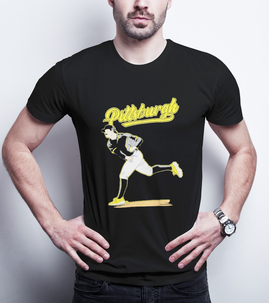 Pittsburgh Pirates Paul Skenes Baseball Player Throwing Action T-Shirt
