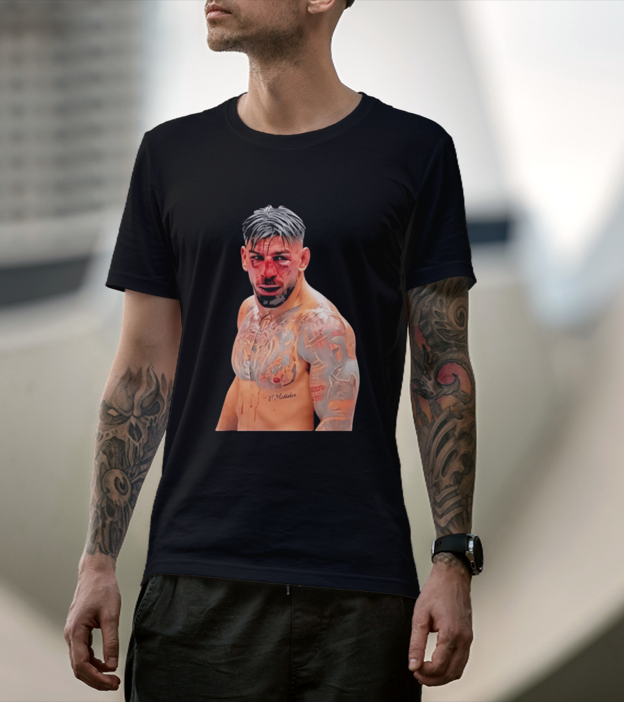 Ilia Topuria MMA Fighter Portrait Bleeding Face T-Shirt
