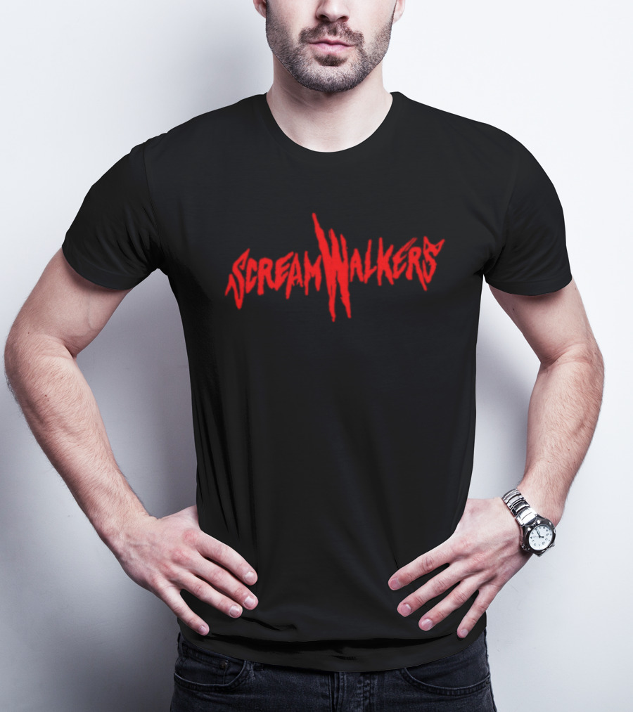 Screamwalkers Red Slash Horror Movie Lettering T-Shirt