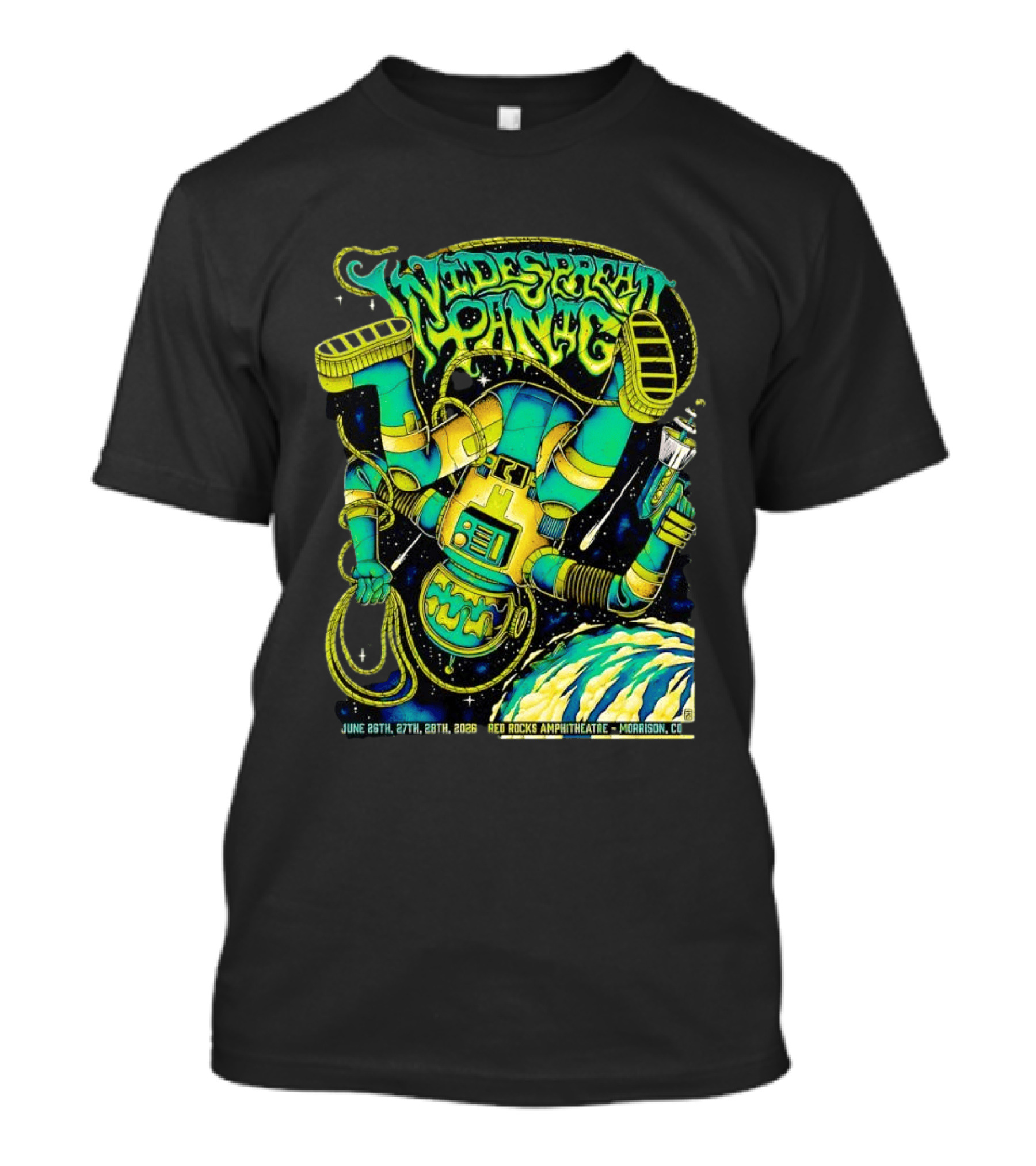 Widespread Panic Astronaut June 26 28 2026 Red Rocks Amphitheatre Morrison CO T-Shirt