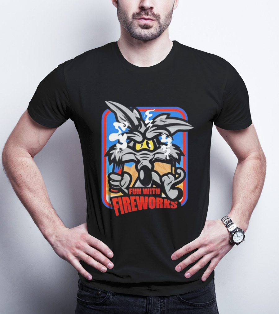 Wile E Coyote Looney Tunes Dynamite Fun With Fireworks T-Shirt