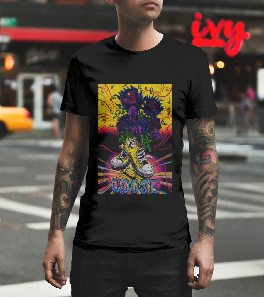 Goose Summer 2026 Tour Yellow Sneakers Floral Psychedelic T-Shirt