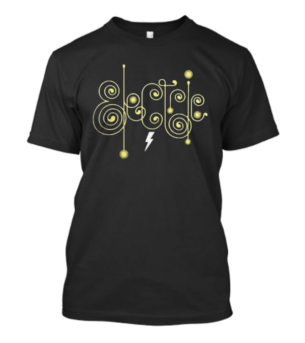 Boris And The Heavy Rocks Electric Swirl Yellow Sunburst Lightning T-Shirt