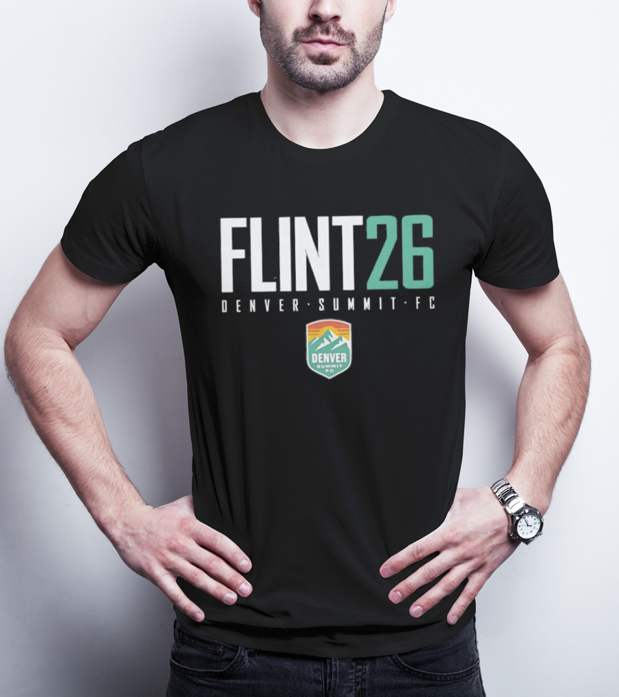 FLINT 26 Denver Summit FC Natasha Flint Name Number T-Shirt