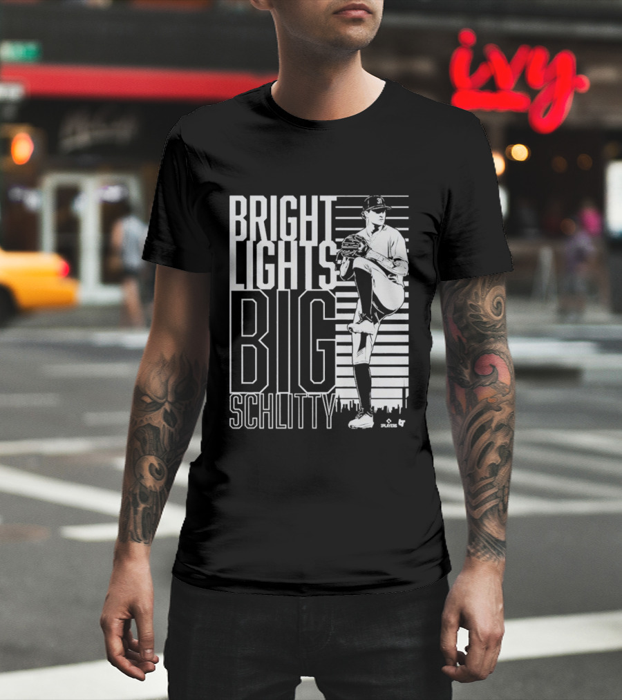 Bright Lights Big Schlitty Cam Schlittler Pitching T-Shirt