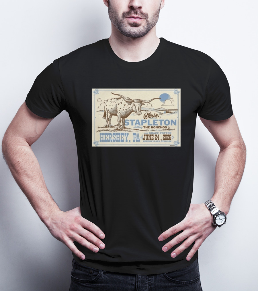 Chris Stapleton All American Road Show Hershey PA June 24 2026 With The Honchos And Grace Potter T-Shirt