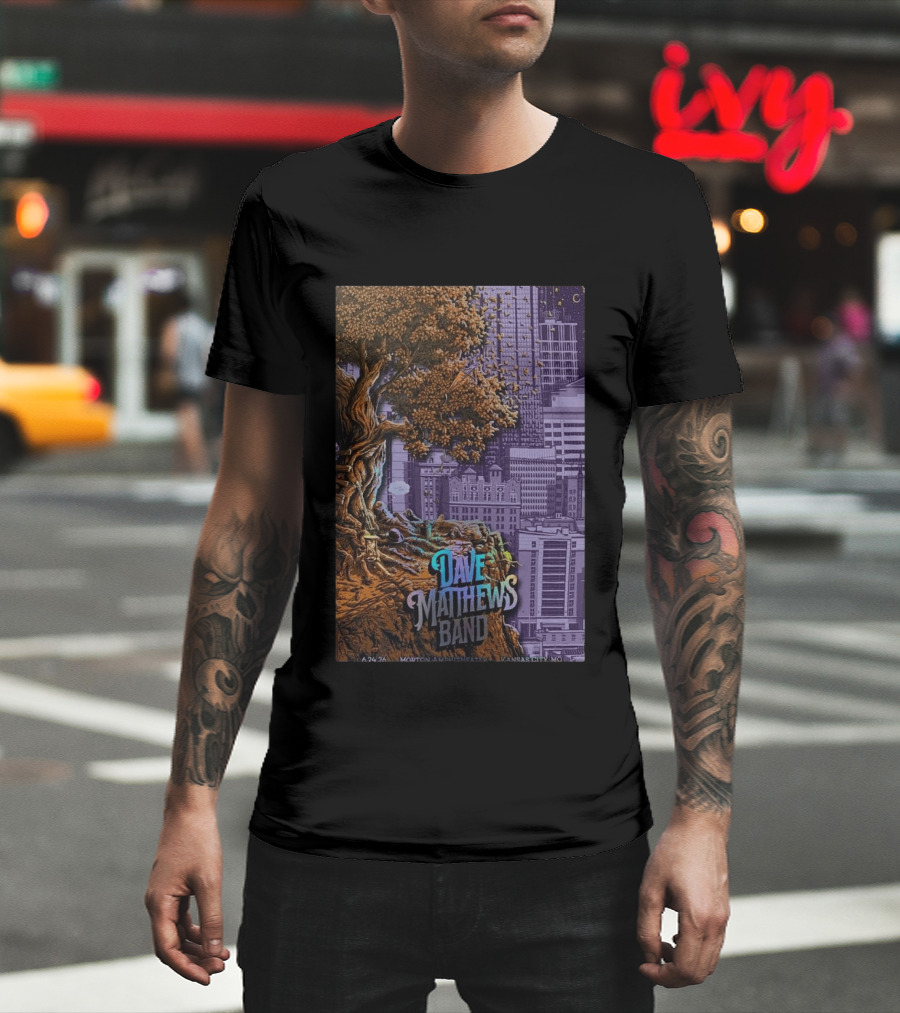 Dave Matthews Band Kansas City June 24 2026 Concert Tree Skyline T-Shirt