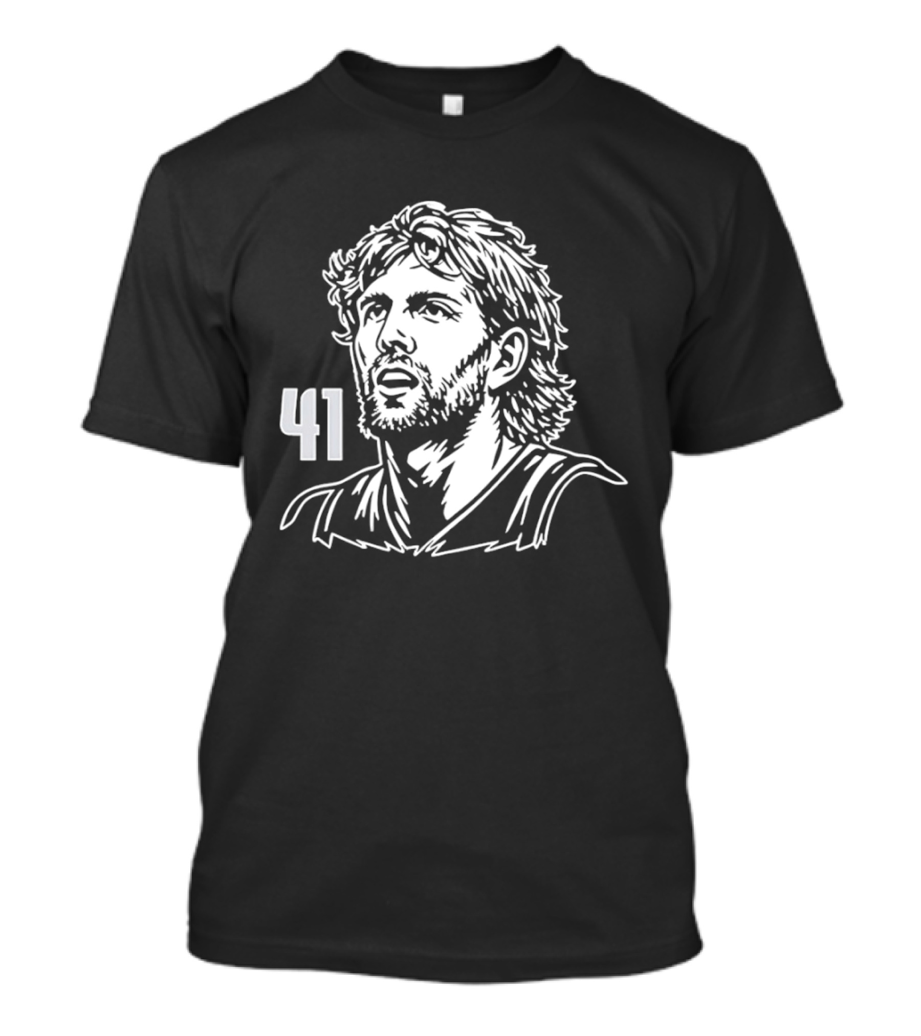 Dirk Nowitzki 41 Dallas Mavericks Headshot T-Shirt