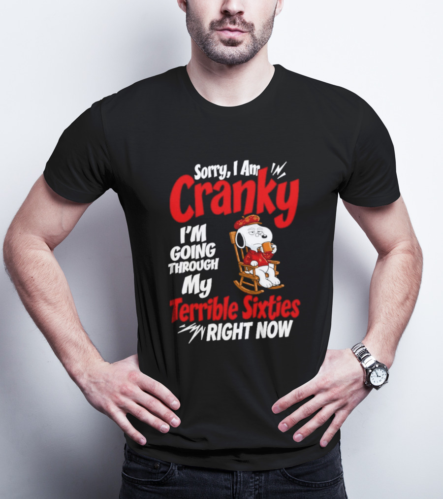 Snoopy Sorry I Am Cranky I'm Going Through My Terrible Sixties Right Now T-Shirt