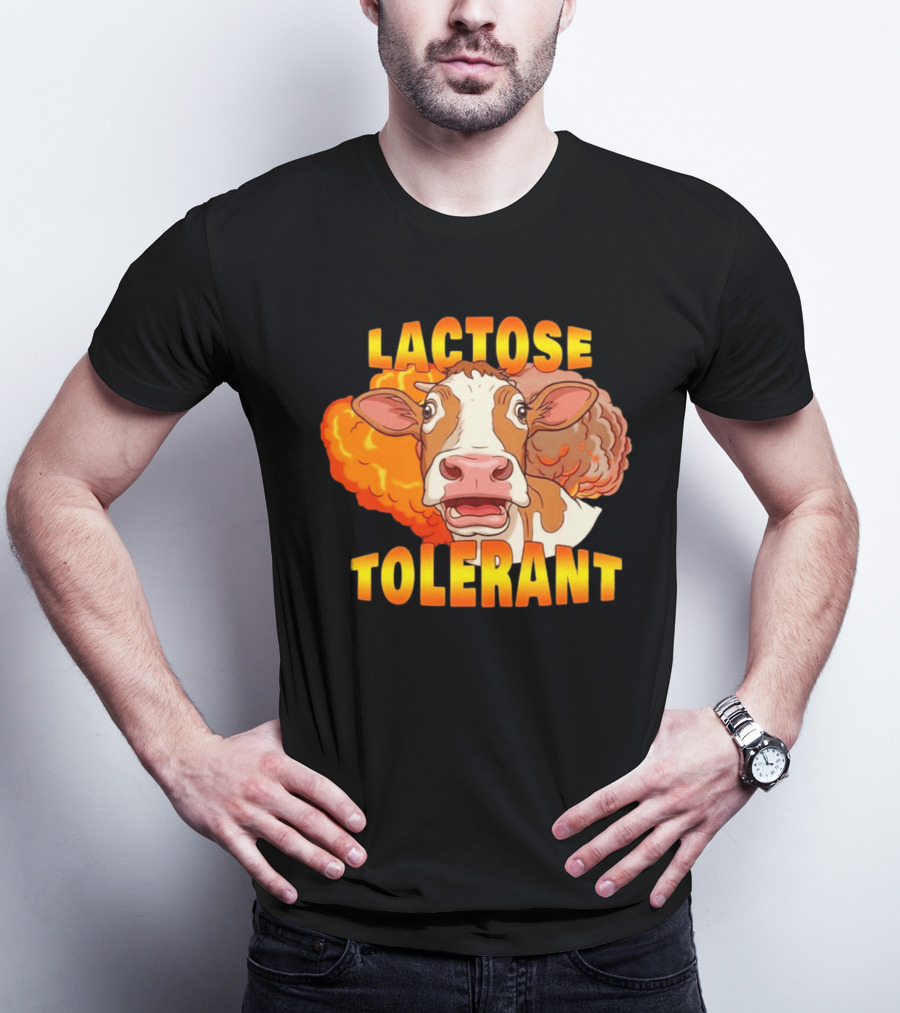 Lactose Tolerant Cow Explosion Dairy Humor T-Shirt