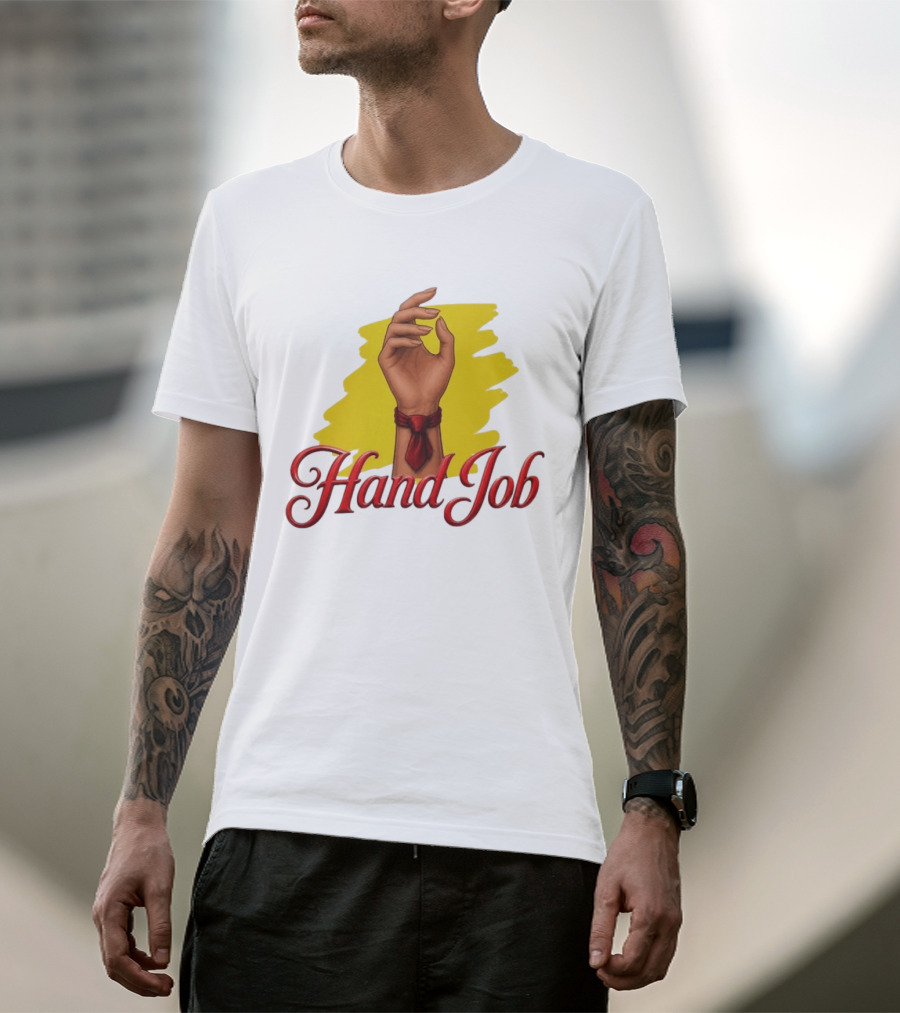 Hand Job Humor Double Entendre Red Tie Playful T-Shirt
