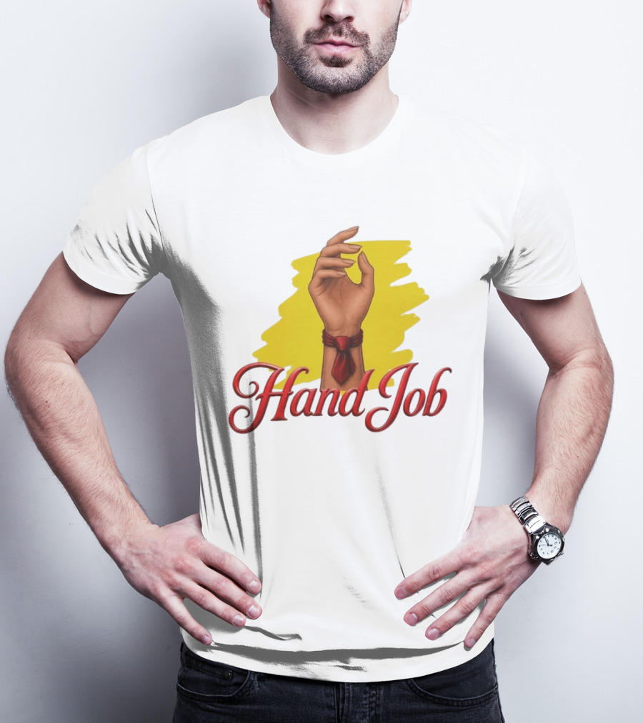 Hand Job Humor Double Entendre Red Tie Playful T-Shirt