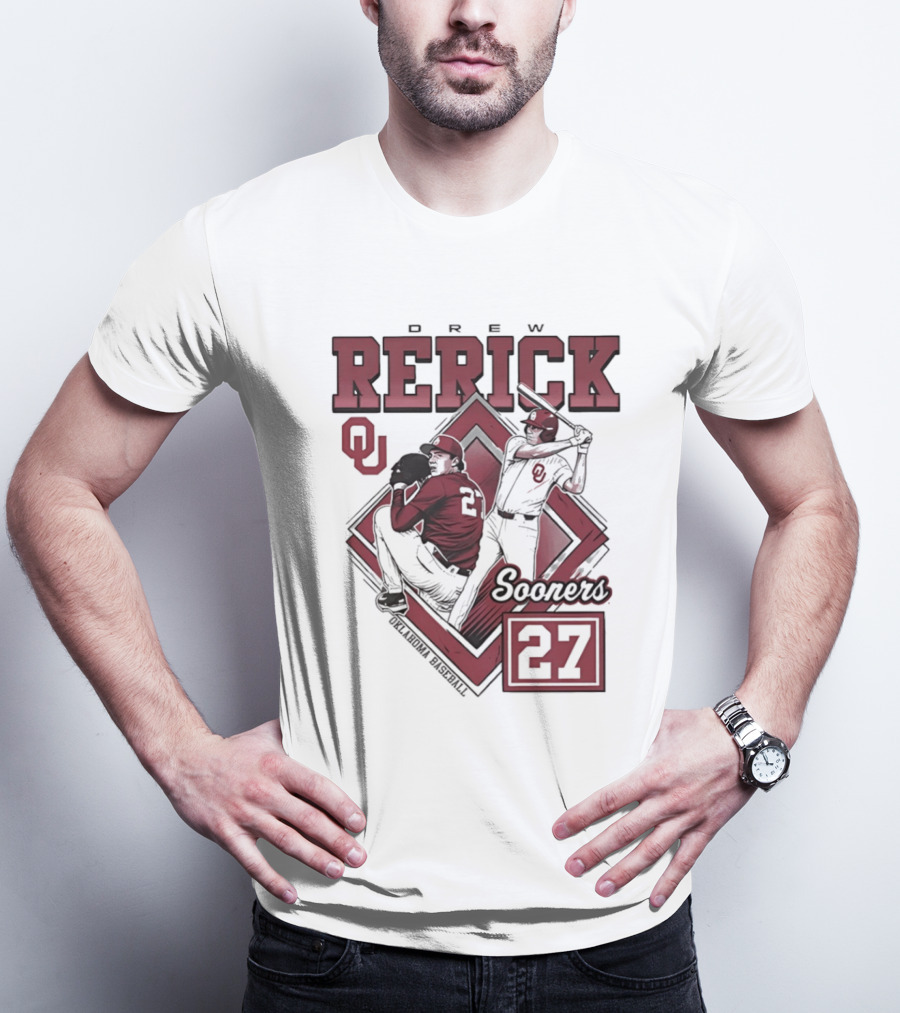 Oklahoma Sooners Drew Rerick Baseball 27 OU T-Shirt