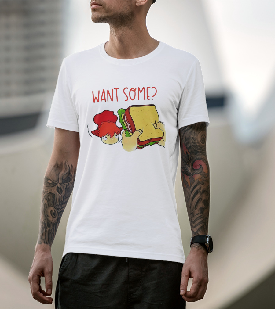 Ponyo Flinching Want Some Sandwich Scene T-Shirt