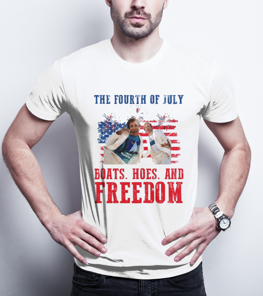 The Fourth Of July Boats Hoes And Freedom Step Brothers Boating Party T-Shirt