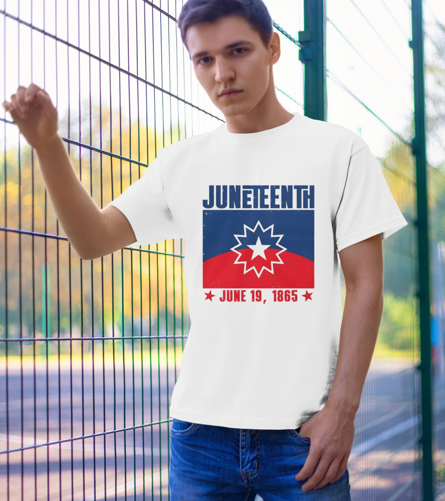 Juneteenth Red White Blue Freedom Flag June 19 1865 Emancipation Day T-Shirt