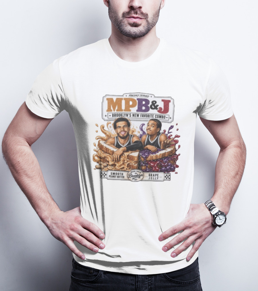 Freshly Served MPB & J Brooklyn's New Favorite Combo Smooth Peanut Butter Grape Jelly T-Shirt
