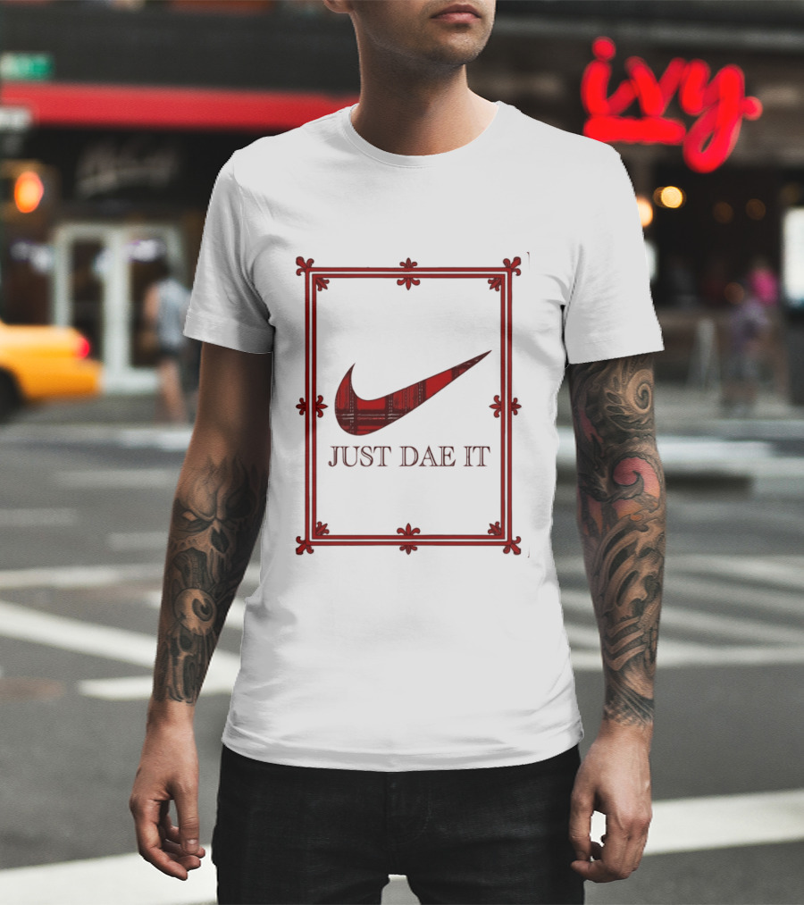 Just Dae It Scottish Plaid Swoosh Scotland T-Shirt