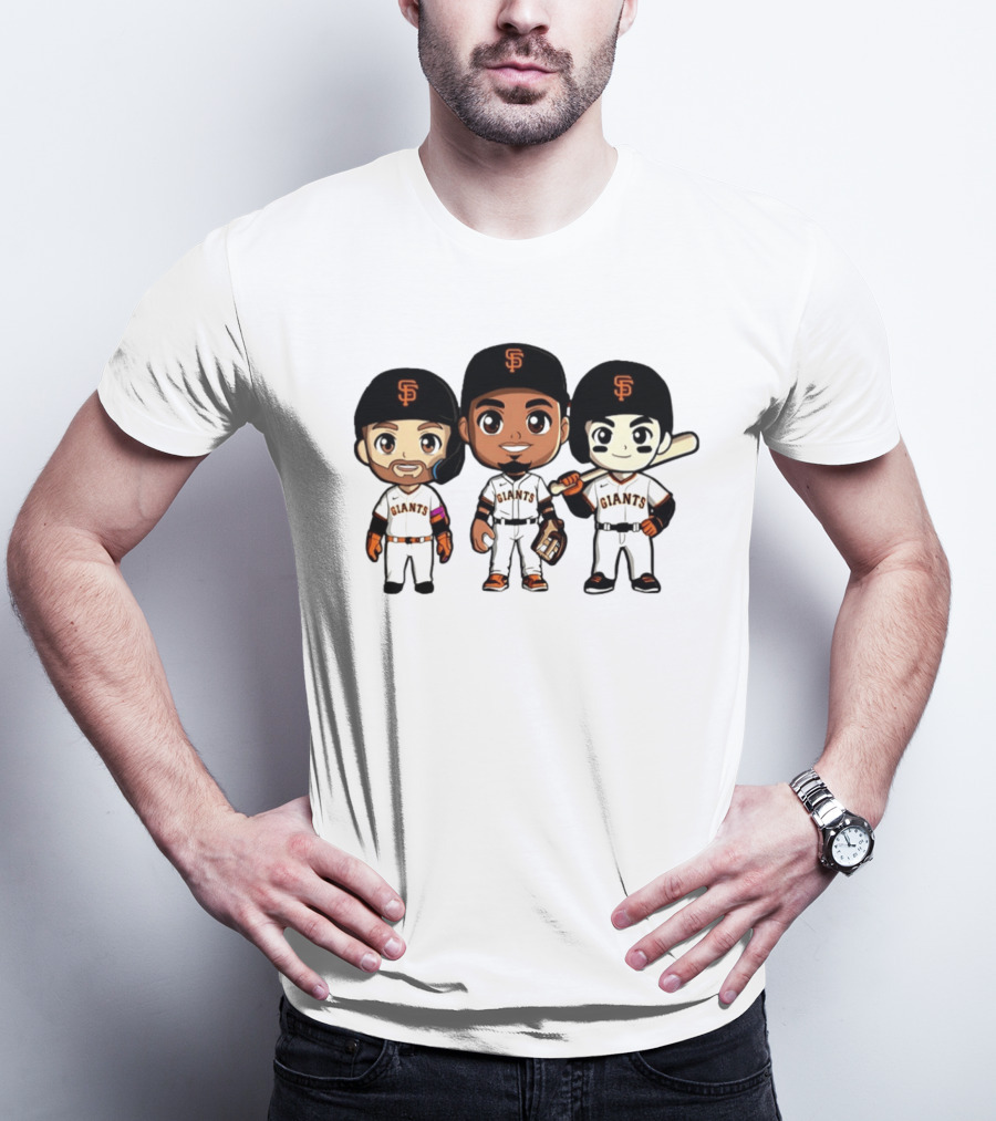 San Francisco Giants Chibi Players MLB Baseball Giants Team Sports Characters T-Shirt