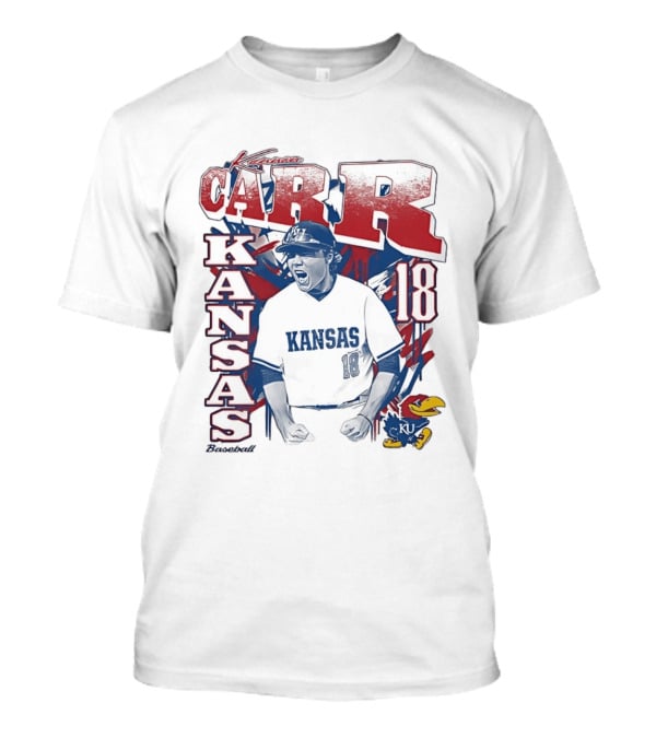 Kansas Jayhawks Kanon Carr 18 Baseball KU Team Fan Gear T-Shirt