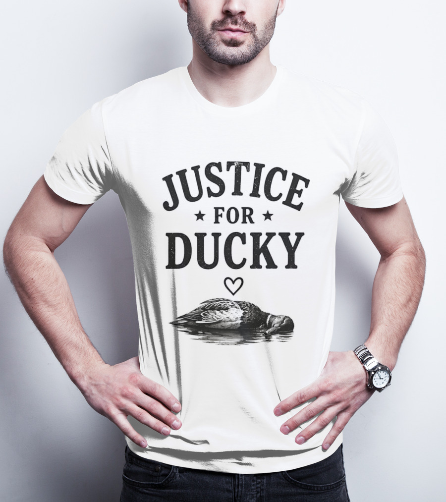Justice For Ducky Floating Duck With Heart T-Shirt