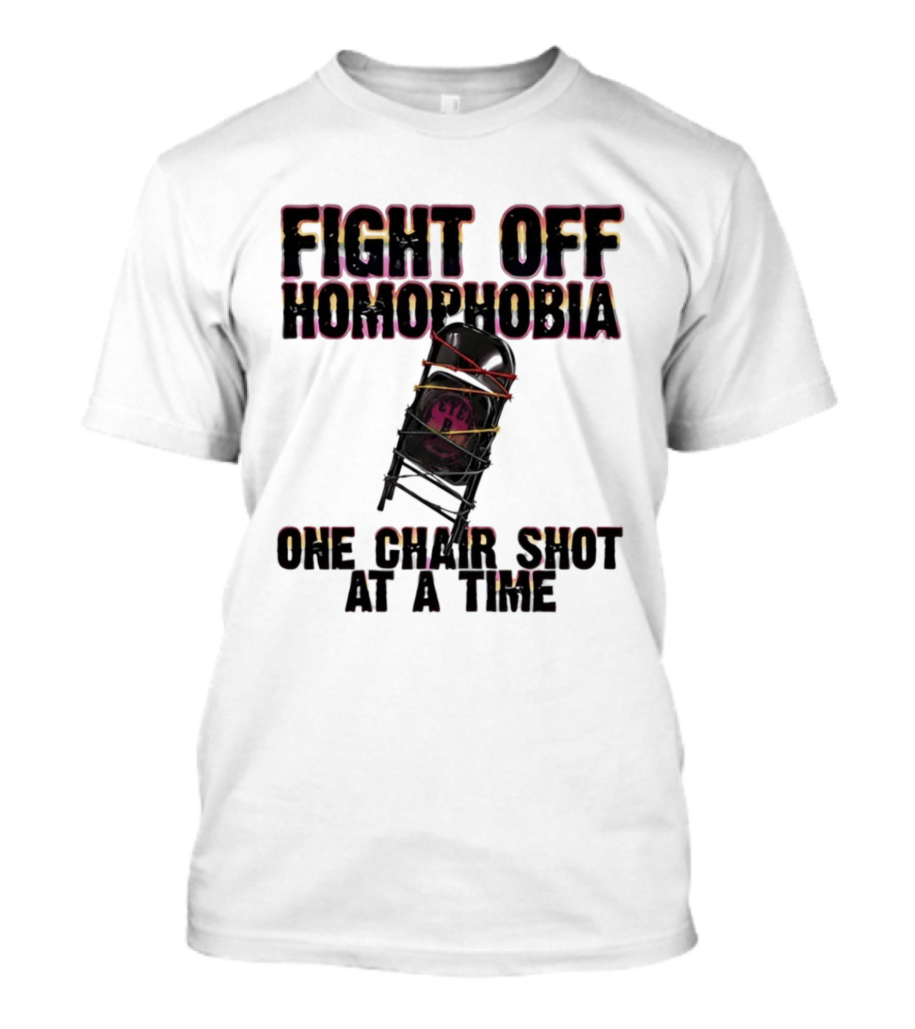 Fight Off Homophobia One Chair Shot At A Time With Barbed Wire Chair T-Shirt