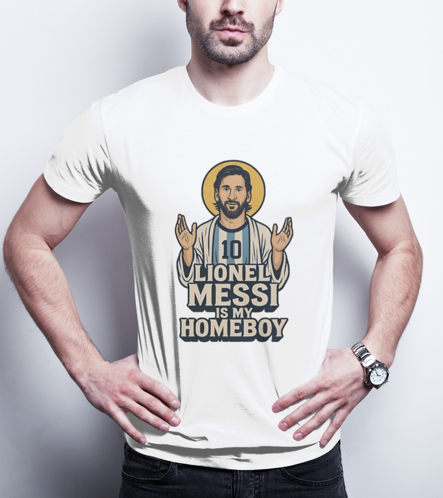 Lionel Messi Is My Homeboy Number 10 Iconic Raised Arms T-Shirt