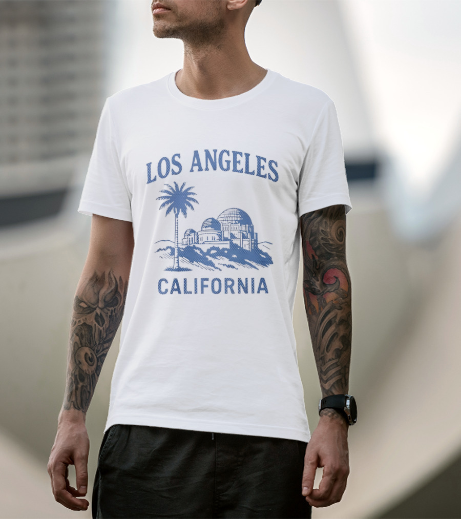 Los Angeles California Palm Tree Observatory Travel City Skyline T-Shirt