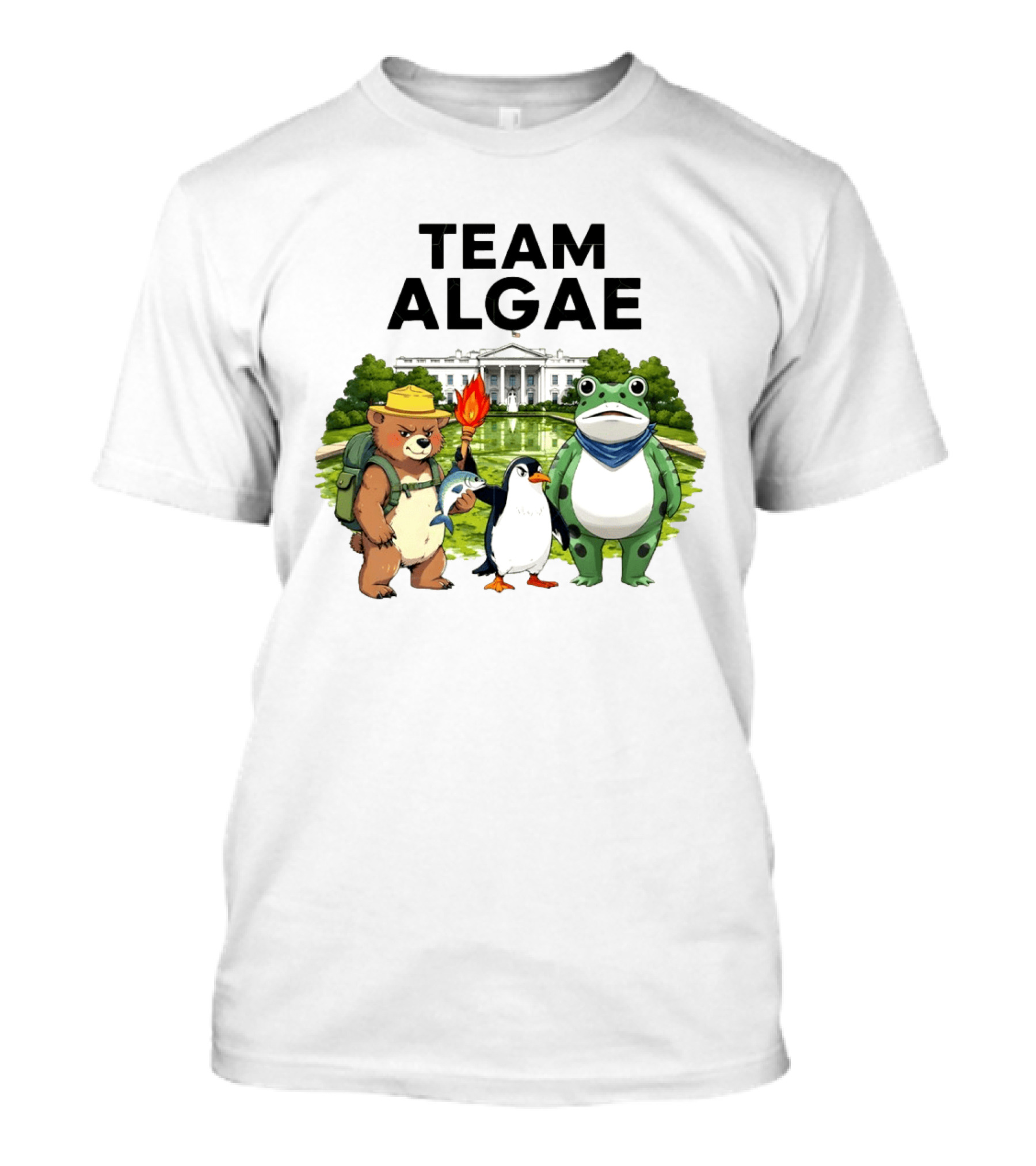 Team Algae Frog Penguin Bear White House 2026 Make Algae Great Again T-Shirt