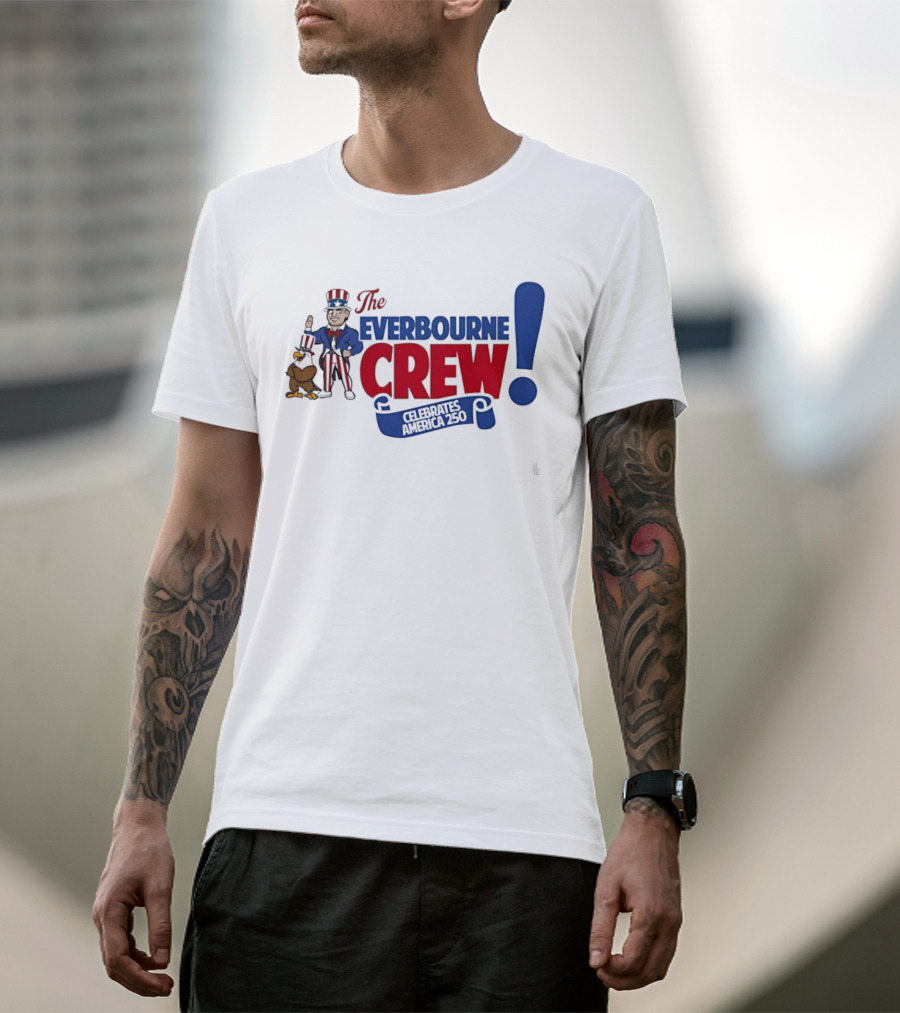 The Everbourne Crew Celebrates America 250 With Patriotic Character And Eagle T-Shirt
