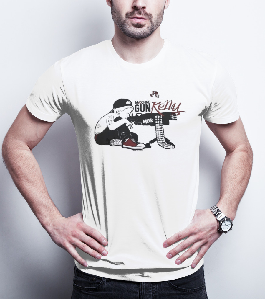 Machine Gun Kelly Slim Fit Black And Red Kid T-Shirt