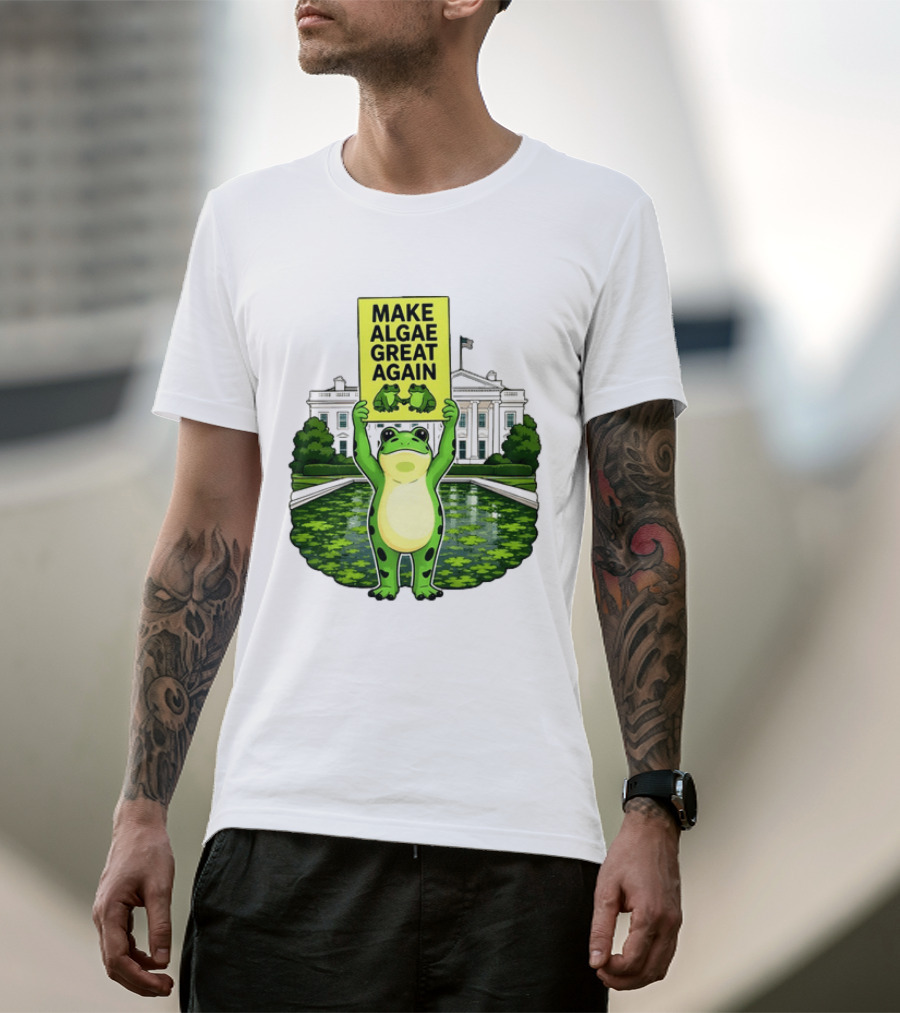 Frogs Team Algae Make Algae Great Again At White House 2026 T-Shirt