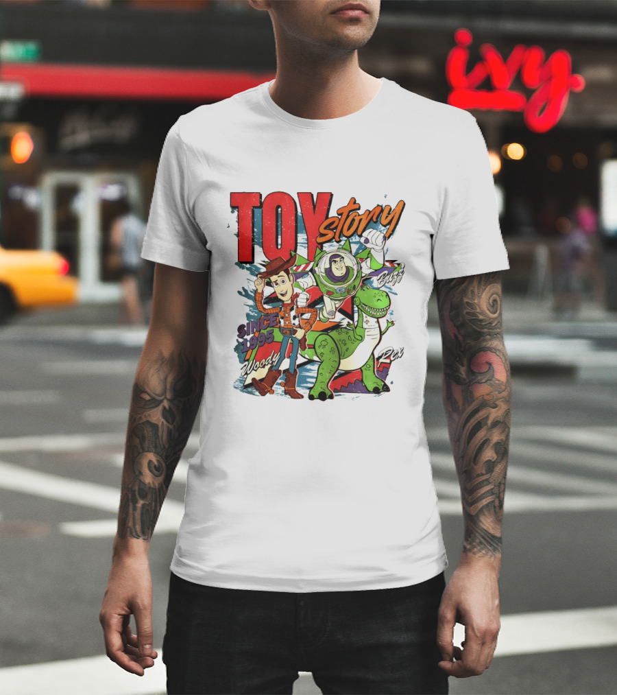 Toy Story Woody Buzz Rex Since 1995 Animated Adventure T-Shirt