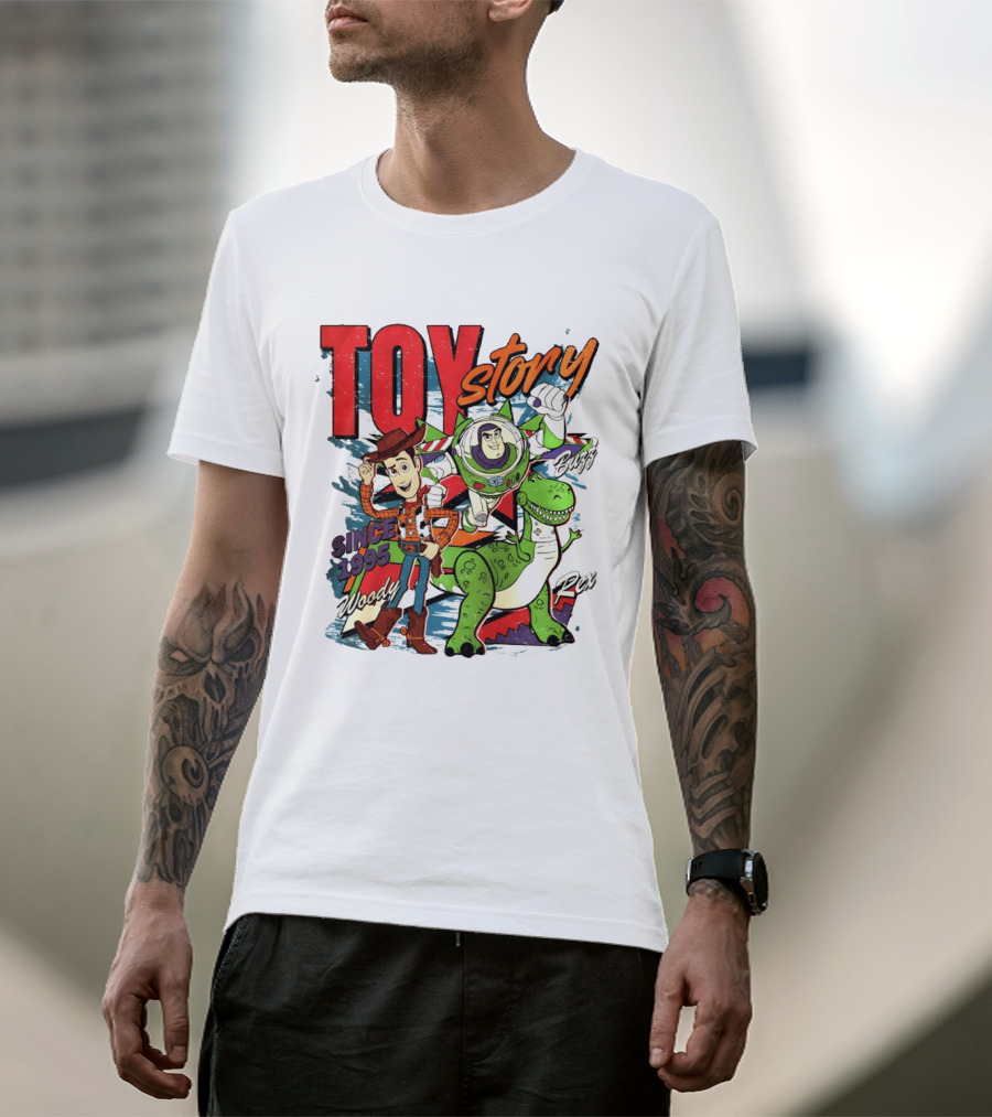 Toy Story Woody Buzz Rex Since 1995 Animated Adventure T-Shirt