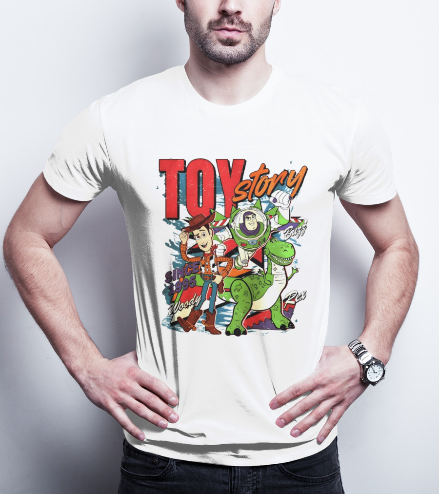 Toy Story Woody Buzz Rex Since 1995 Animated Adventure T-Shirt