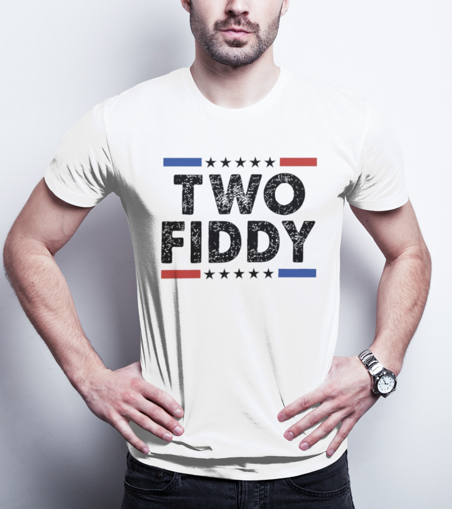 Two Fiddy Stars Red Blue United States T-Shirt
