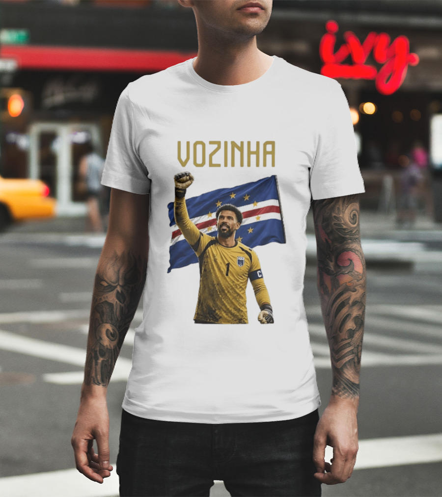 Vozinha Cape Verde National Football Team No 1 Celebration With Flag T-Shirt