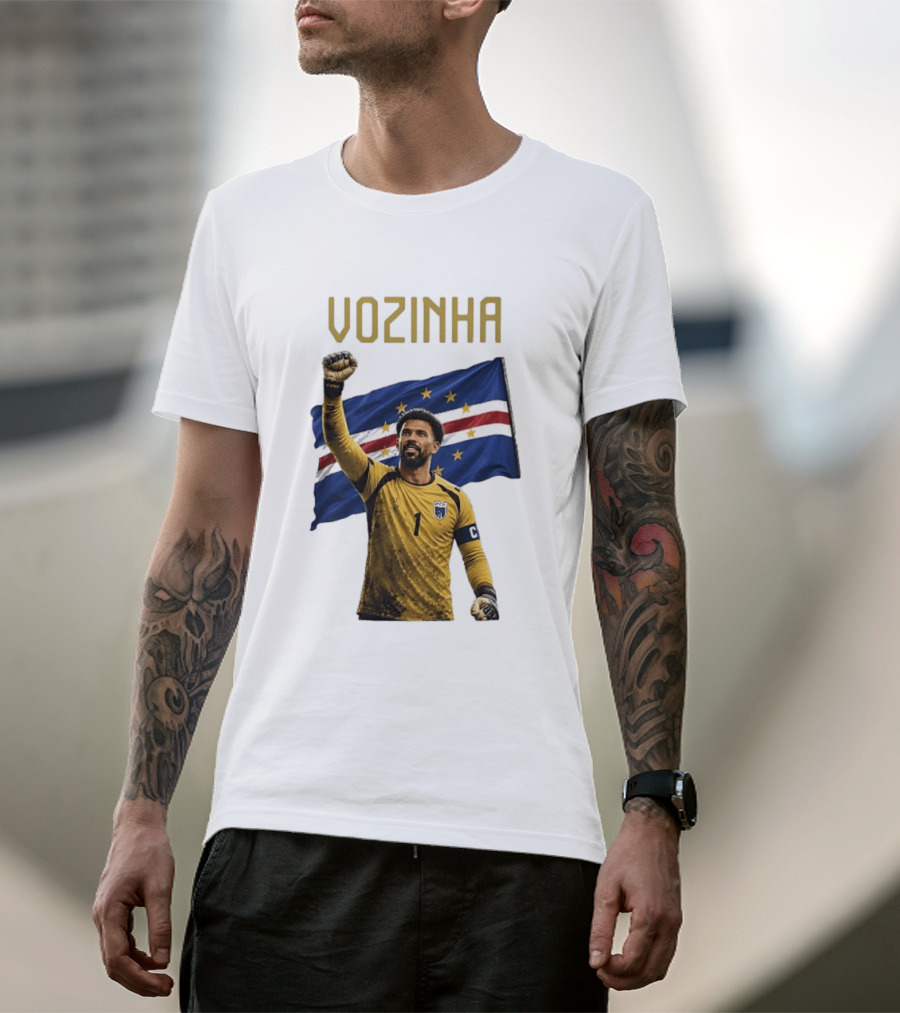 Vozinha Cape Verde National Football Team No 1 Celebration With Flag T-Shirt