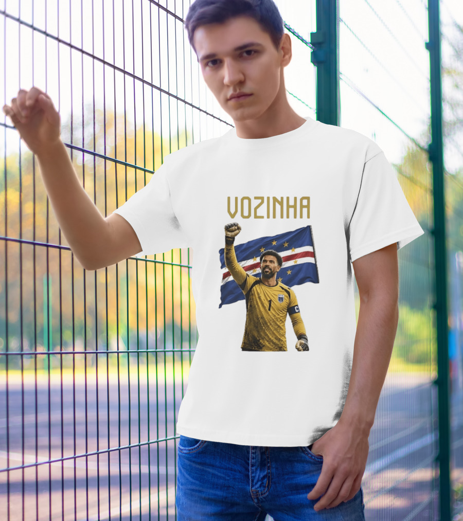 Vozinha Cape Verde National Football Team No 1 Celebration With Flag T-Shirt