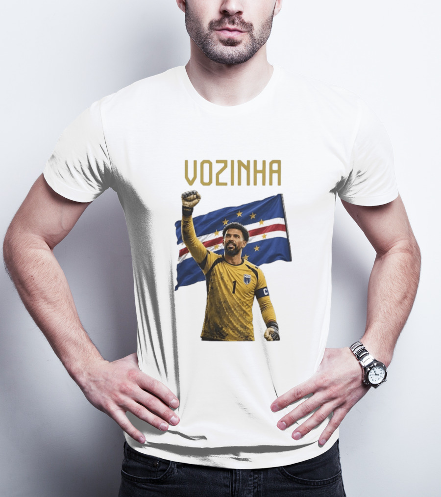 Vozinha Cape Verde National Football Team No 1 Celebration With Flag T-Shirt