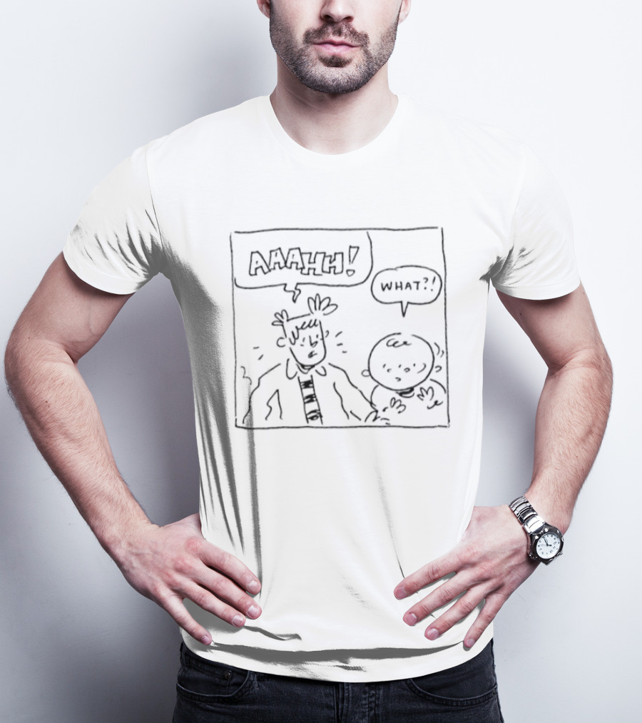Aaahh What Comic Strip Cartoon Sketch Panel Conversation T-Shirt